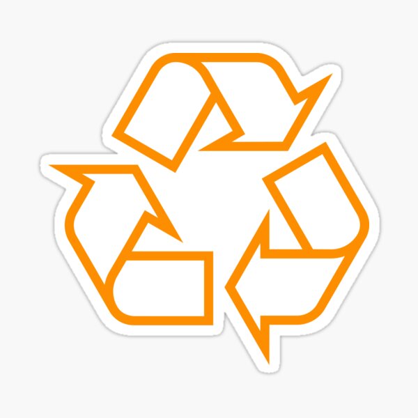 "Orange Recycle symbol" Sticker for Sale by effervescence | Redbubble