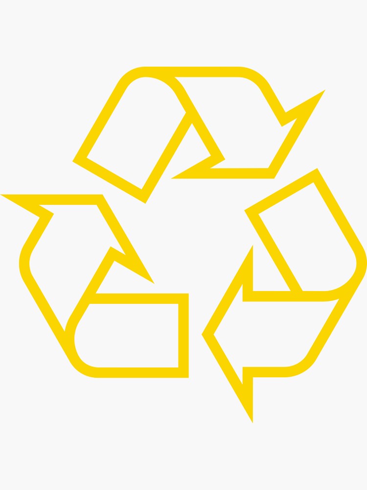"Yellow Recycle symbol" Sticker for Sale by effervescence | Redbubble