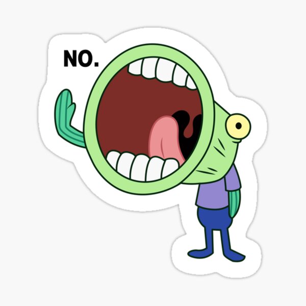"SpongeBob Hoopla Fish Screaming NO!" Sticker for Sale by bowenfred38 ...