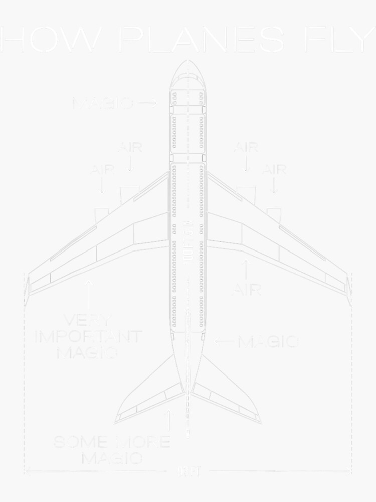 "How Planes Fly Airplane Pilot Magic Design For Flight Lovers" Sticker ...