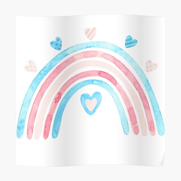 "Pride Month Trans Coloured Rainbow design blue" Poster for Sale by ...