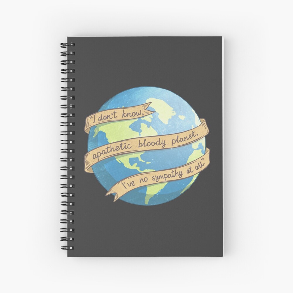 "APATHETIC BLOODY PLANET" Spiral Notebook for Sale by ann-rae | Redbubble