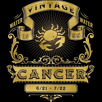 "The Zodiac Sign of Cancer Golden Vintage 1995" Art Board Print for ...