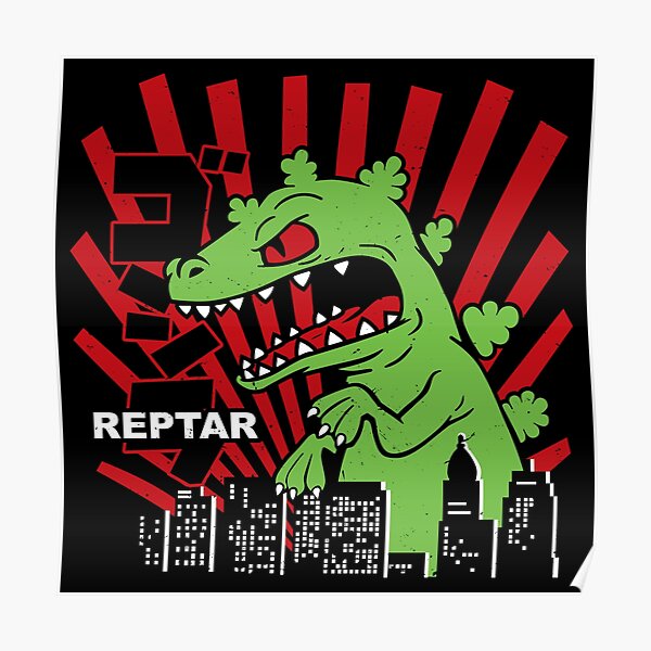 "Green Reptar Rugrats" Poster for Sale by KickstartBowler | Redbubble