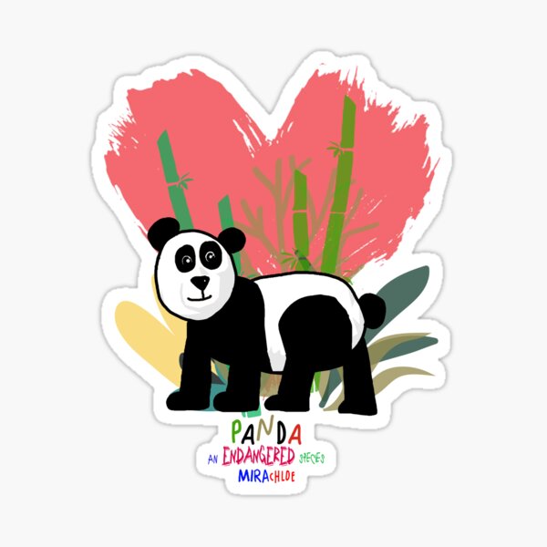 "Kids Donate to wildlife: Panda By 5 and 7-year-old kids" Sticker for ...