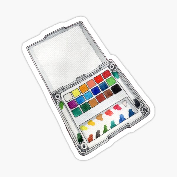 "Watercolor Palette Art Supply" Sticker for Sale by euniza | Redbubble