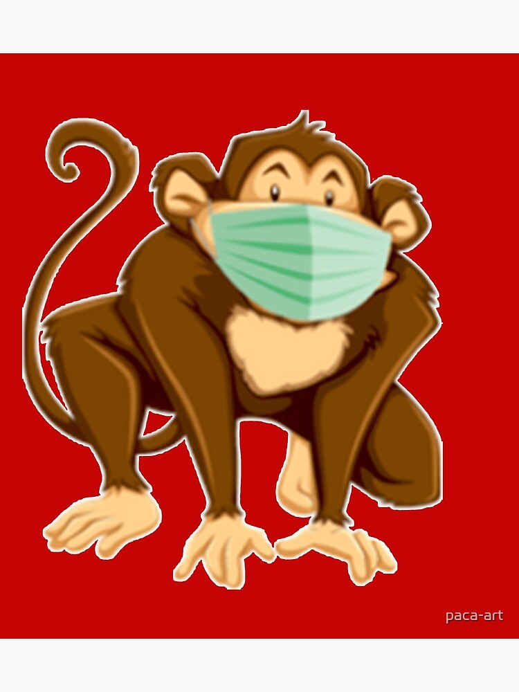"cute monkey with mask for corona virus" Poster for Sale by paca-art ...