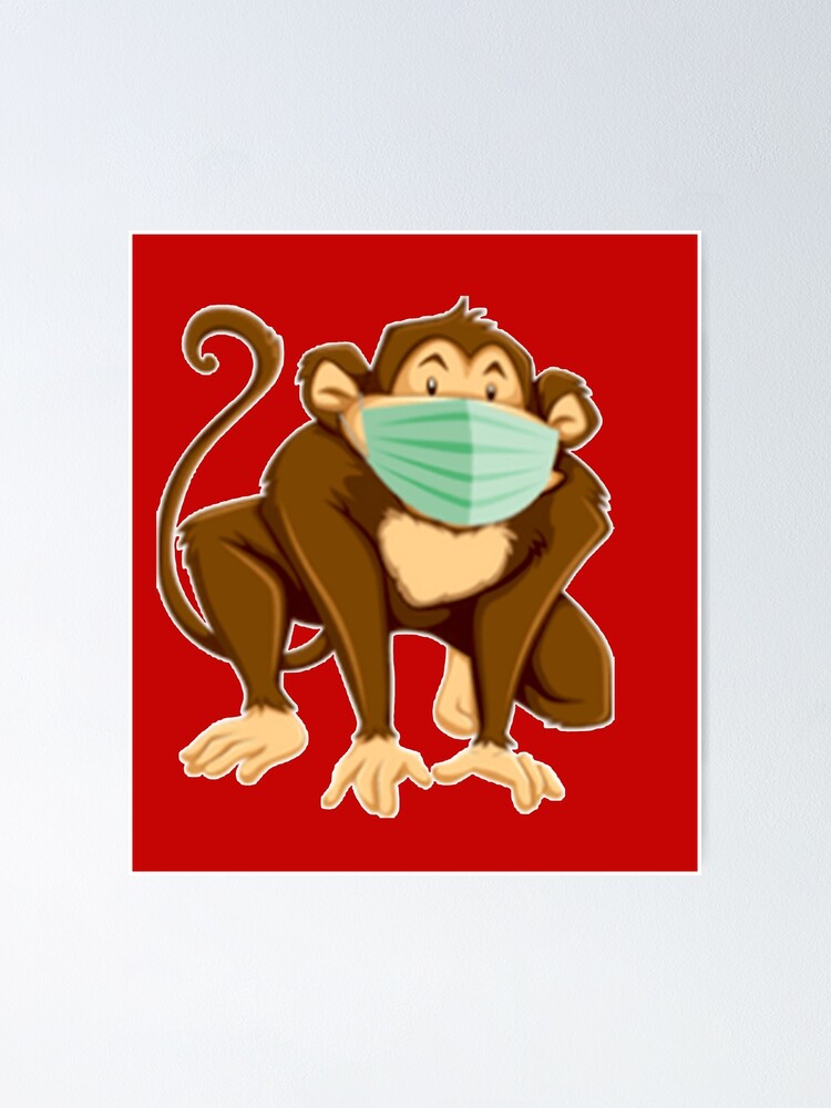 "cute monkey with mask for corona virus" Poster for Sale by paca-art ...