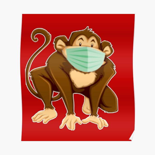 "cute monkey with mask for corona virus" Poster for Sale by paca-art ...