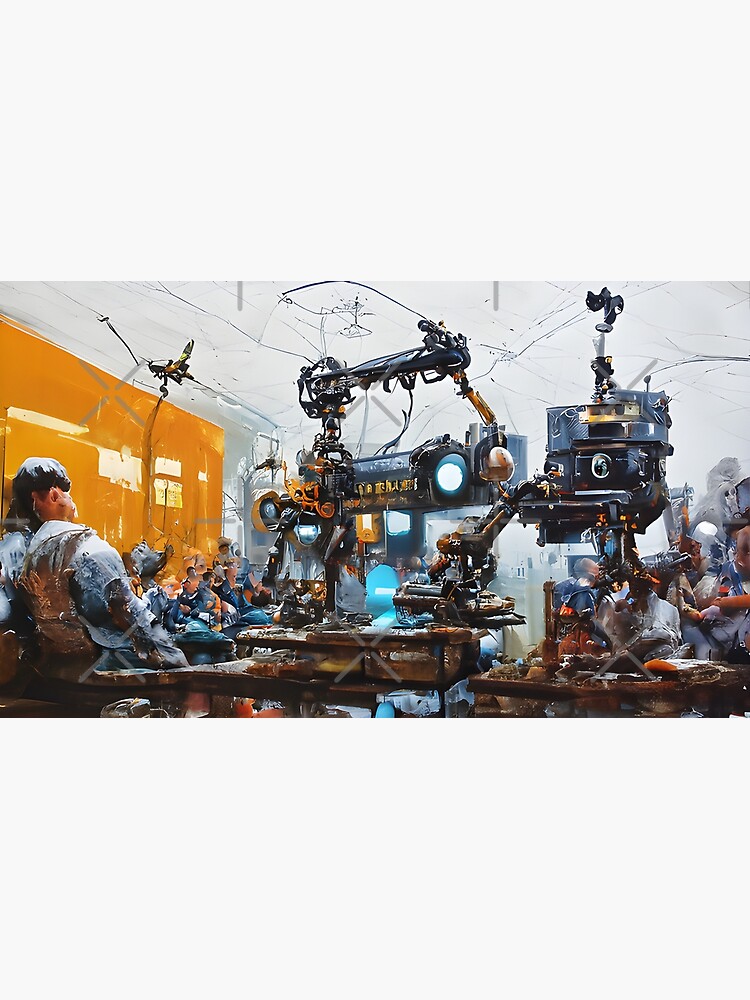 "Robots Factory AI-GENERATED ART" Art Print for Sale by zeroes-and-ones ...