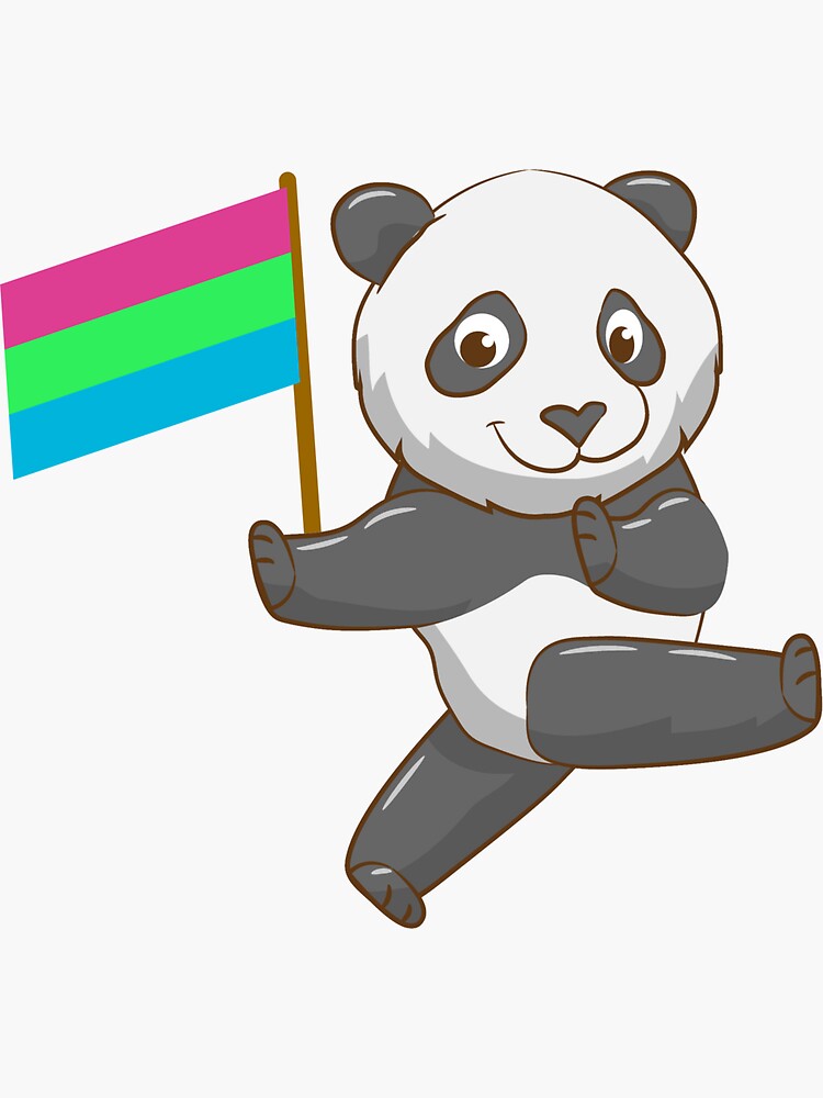 "Cute Polysexual Flag Panda Chinese Animal LGBT" Sticker for Sale by ...