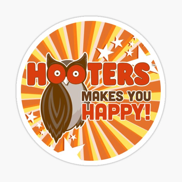 "hooters makes you happy" Sticker for Sale by james0brain | Redbubble