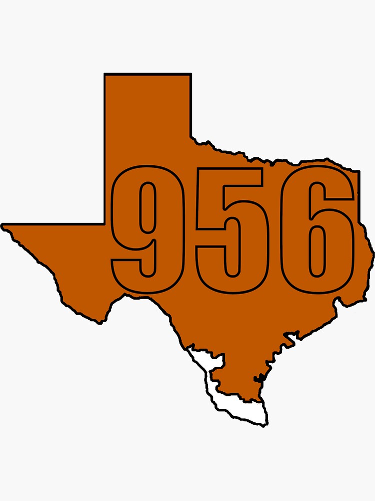 Texas State 956 956 Area Code Laredo TX Hometown Sticker For texas-state-956-956-area-code-laredo-tx-hometown-sticker-for