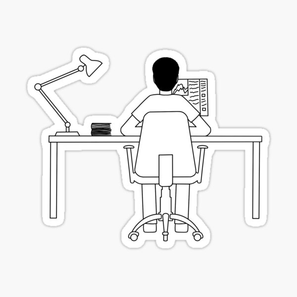 "Desk work" Sticker for Sale by OberArt | Redbubble