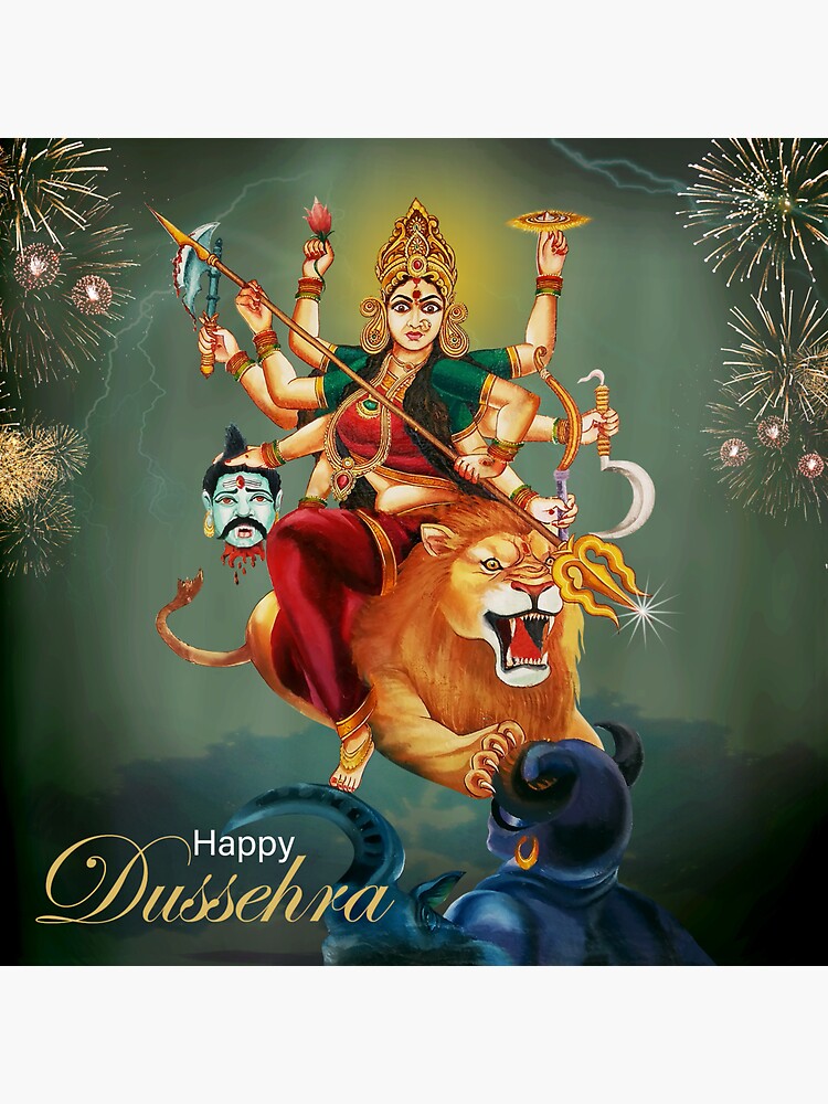 "Maa Durga Hindu Goddess Happy Dussehra" Sticker for Sale by tanabe ...