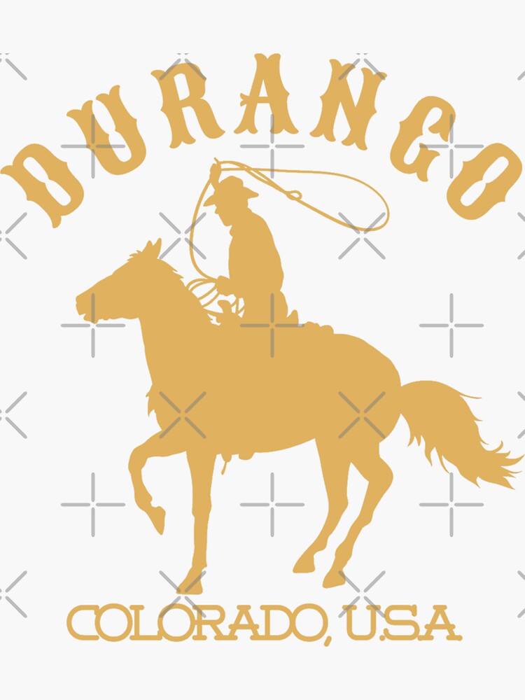 "Vintage-Style Durango Colorado U.S.A. - Gold - Cowboy / Western / Wild ...