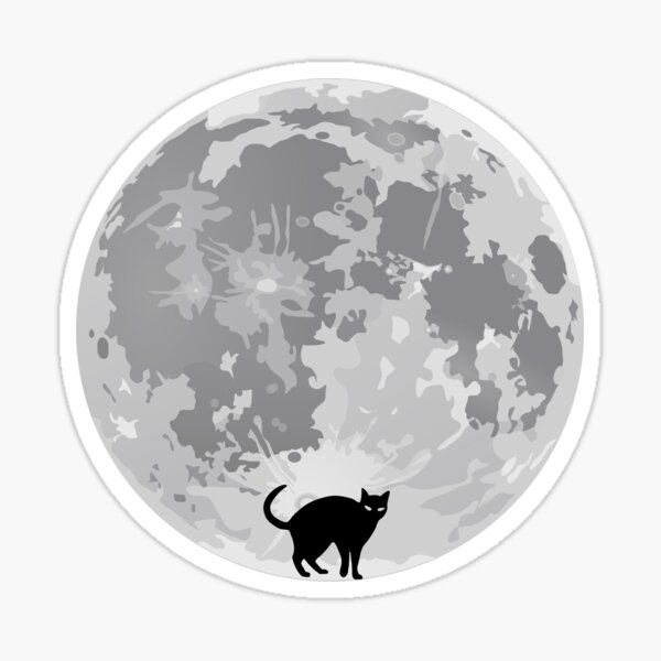 "Cat Moon" Sticker for Sale by KengoArt | Redbubble
