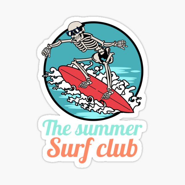 "The Summer Surf Club" Sticker for Sale by Elsodfatohfa | Redbubble