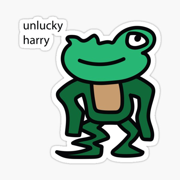 "Unlucky Harry: Frog By Sam" Sticker for Sale by GamesBySam | Redbubble