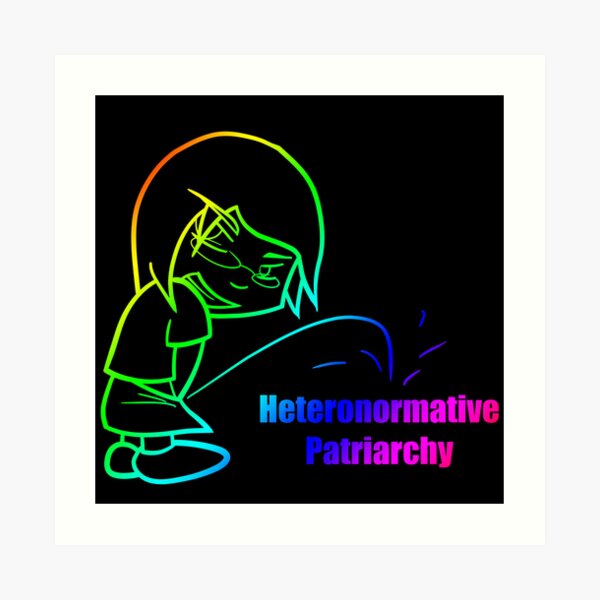 "Pee on the Hetero Patriarchy (gradient lines)" Art Print for Sale by ...