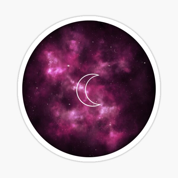 "Pink Galaxy Moon" Sticker for Sale by DesignsByIVart | Redbubble