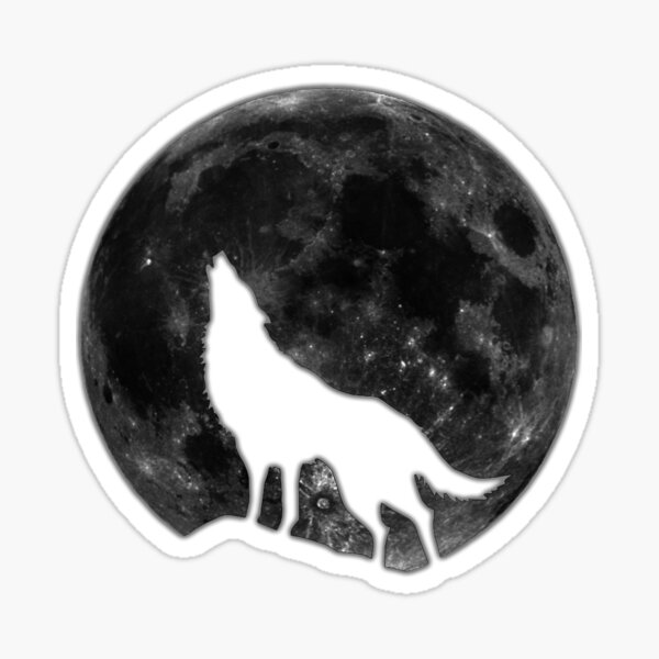"Wolf Howling at Full Moon" Sticker for Sale by musaabi333 | Redbubble