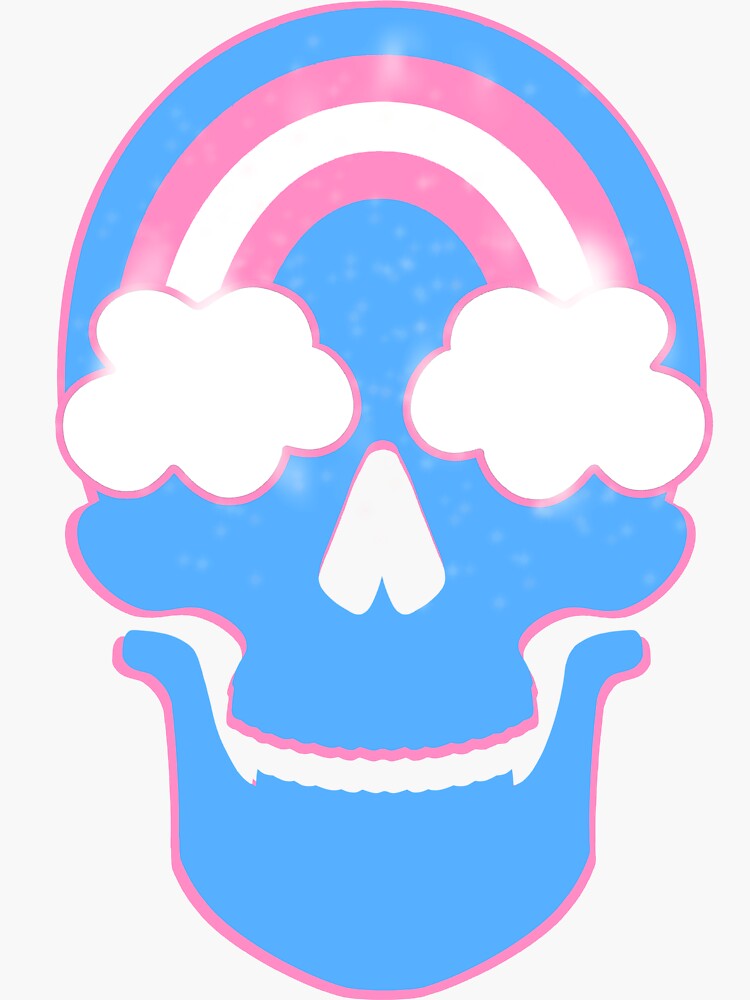 "Trans Pride Skull" Sticker for Sale by Mettlework | Redbubble