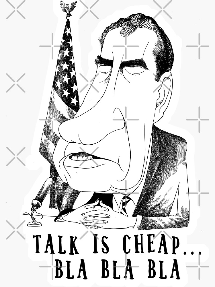 "Talk is cheap, bla bla bla..." Sticker for Sale by TheFoolsGallery ...