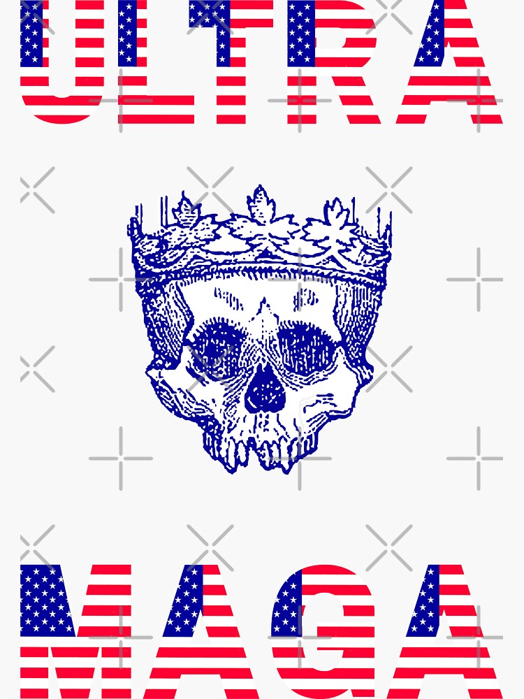 "Ultra Maga Skull Crown With Crown" Sticker for Sale by MyJunkboxImages ...