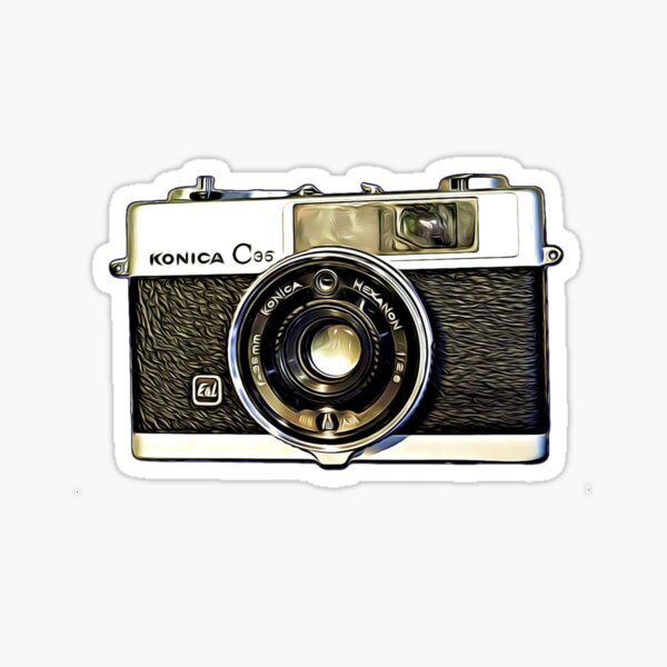 "Konica Vintage Camera" Sticker for Sale by InspireMoment | Redbubble