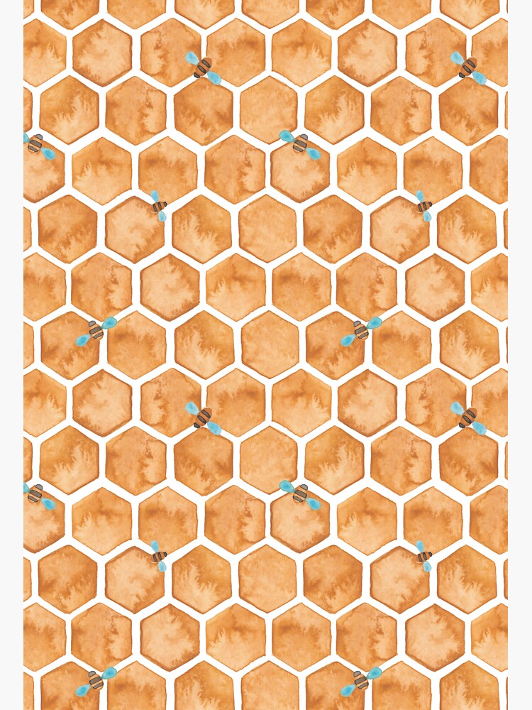 "Honey Bee Hexagons" Sticker for Sale by ElenaONeill | Redbubble