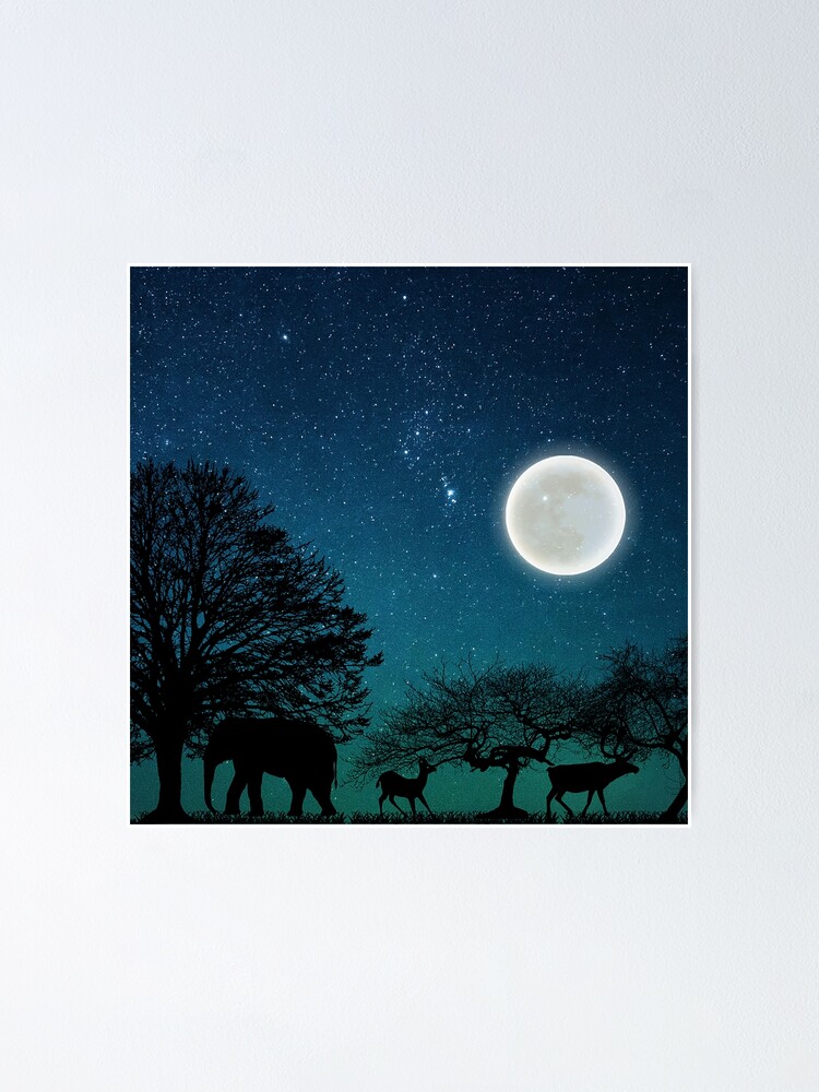 " Starry Night 2D Landscape" Poster for Sale by KengoArt | Redbubble