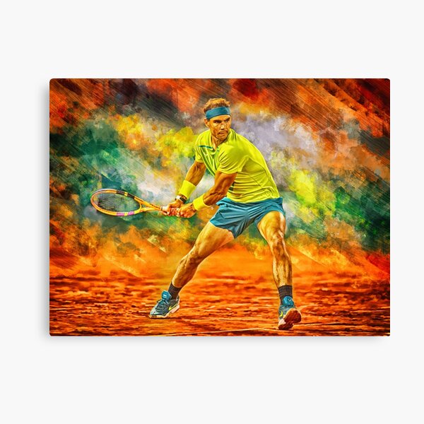 "Rafael Nadal plays backhand at RG French Open 2022. Digital artwork ...