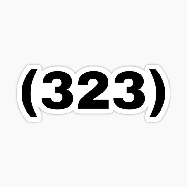 "LA / LOS ANGELES AREA CODE - (323) " Sticker for Sale by itsmemaytal ...