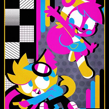 "CMYK Murphy & Mitzi" Sticker for Sale by AJMarekArt | Redbubble