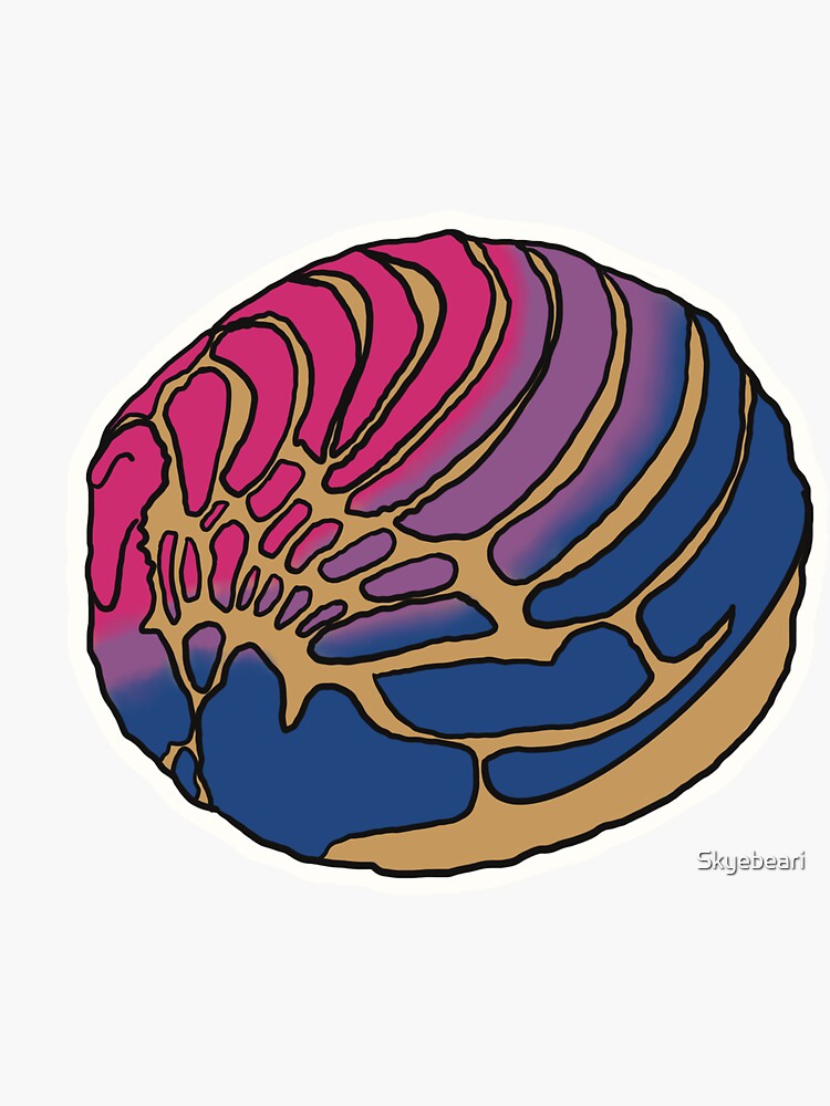 "Bi pride concha" Sticker for Sale by Skyebeari | Redbubble