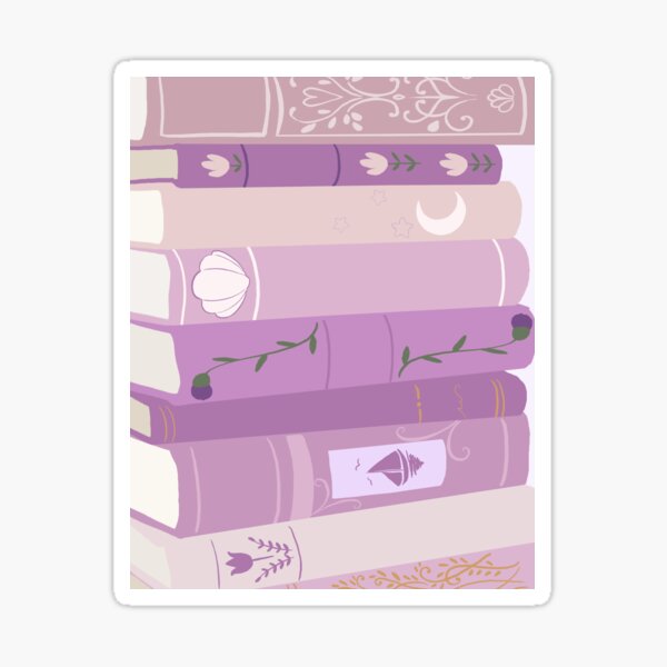 "Purple Books" Sticker for Sale by gabriellejean | Redbubble