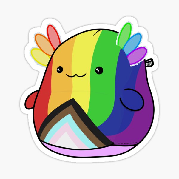 "Progress Pride Flag Axolotl Squishmallow" Sticker for Sale by ...