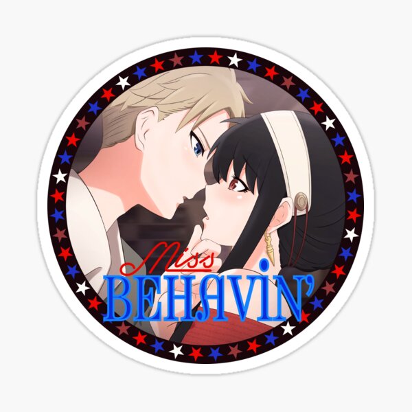 "Miss Behavin’ (on Red)" Sticker for Sale by epinkb | Redbubble