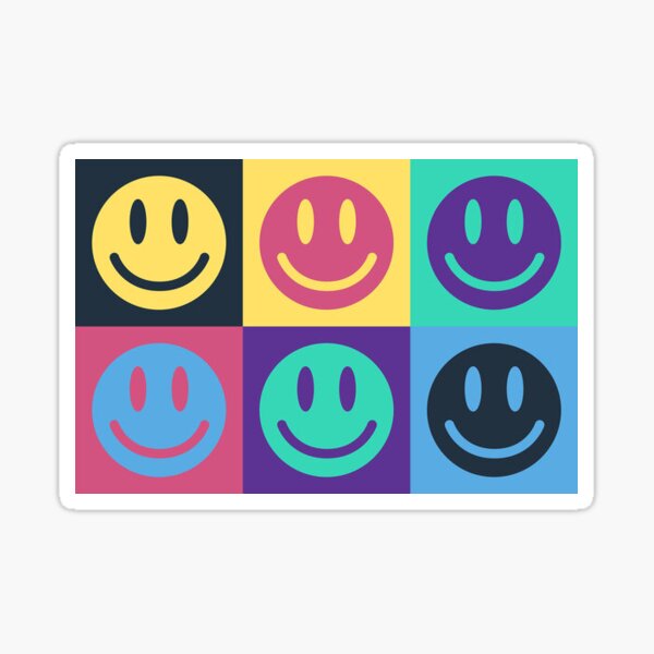 "Multi-color smiley faces" Sticker for Sale by mkc-creates7 | Redbubble