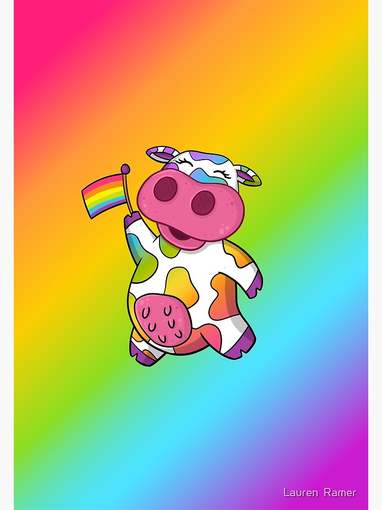 "Rainbow Pride Cows" Poster for Sale by laurenramer | Redbubble