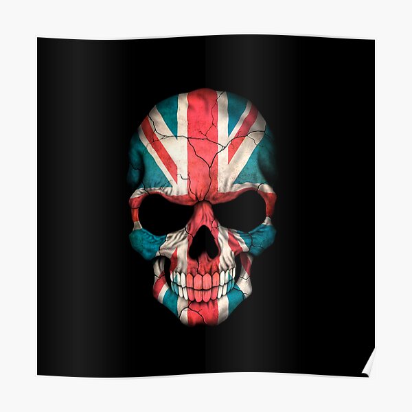 "British Flag Skull" Poster for Sale by DAVBIGDESIGN | Redbubble