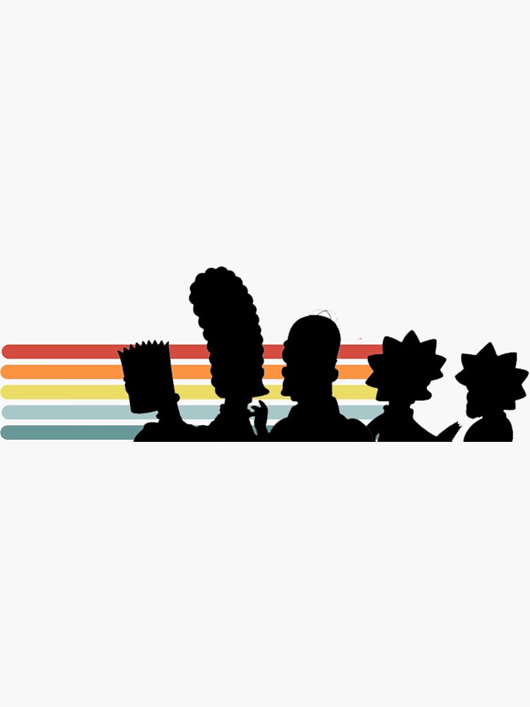 "Simpsons Family Stripe" Sticker for Sale by purplepeppers | Redbubble