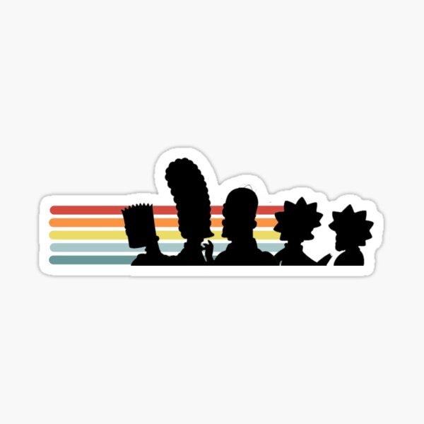 "Simpsons Family Stripe" Sticker for Sale by purplepeppers | Redbubble