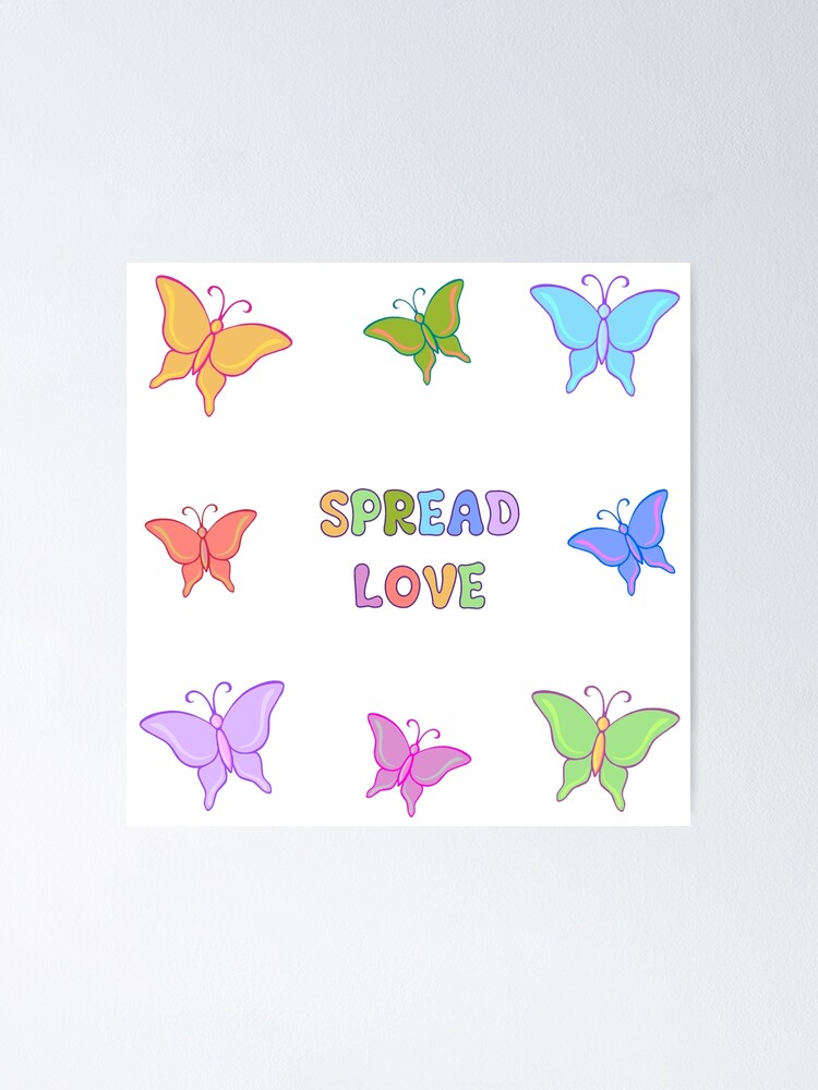 "Groovy Spread Love Pride Butterflies" Poster for Sale by shelbylester | Redbubble