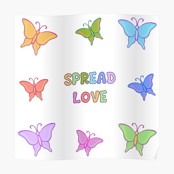 "Groovy Spread Love Pride Butterflies" Poster for Sale by shelbylester | Redbubble