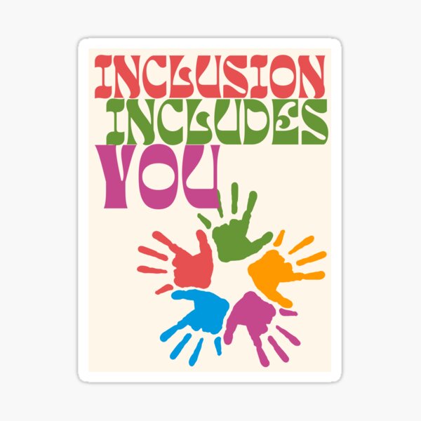 "Inclusion Includes You Groovy Handprints" Sticker for Sale by ...