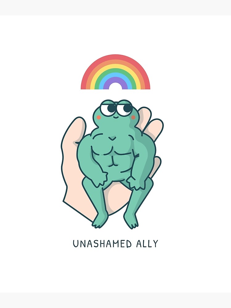 "Unashamed Ally - Muscular Frog" Poster for Sale by TheFrogColony ...