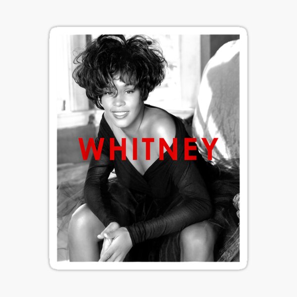 "Whitney Houston Official B&W T-Shirt" Sticker for Sale by minderkrohy ...