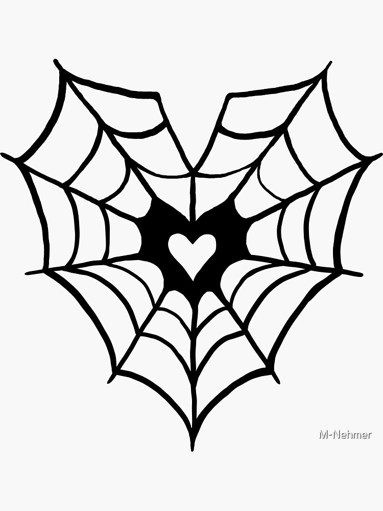 "Spider Web Heart" Sticker for Sale by M-Nehmer | Redbubble